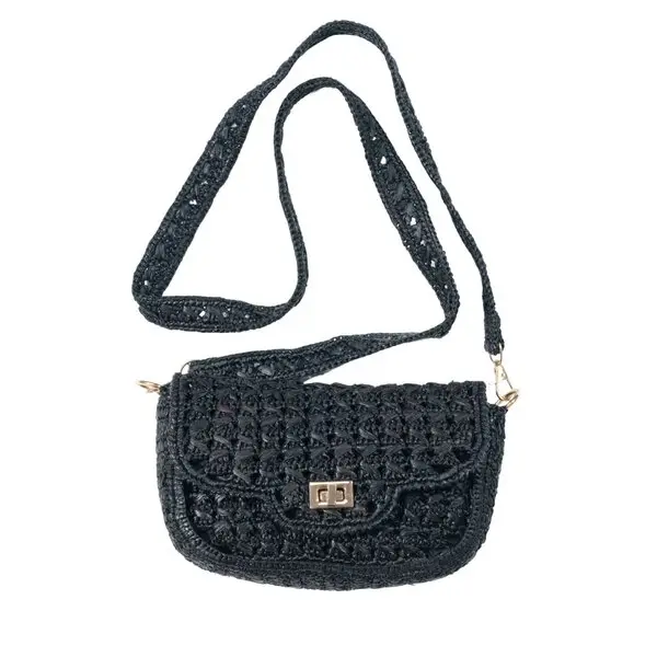 ZANATANY CONCEPTS Cassie Raffia Bag - Black