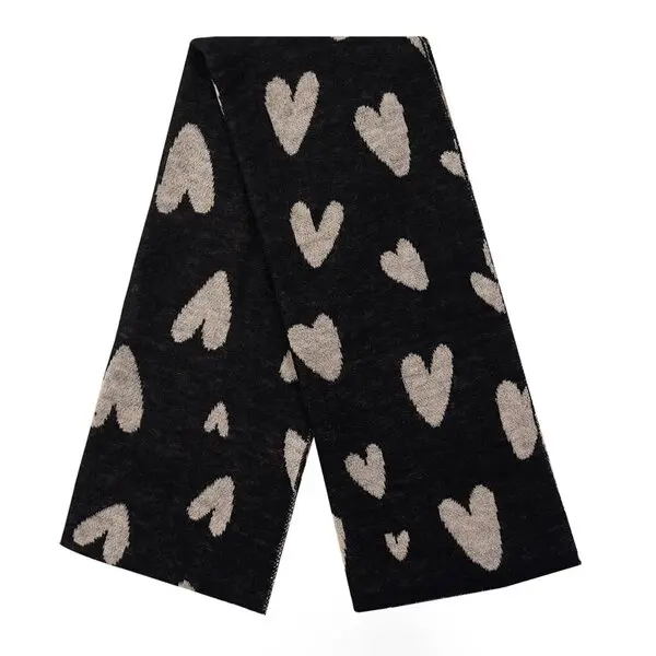 MOHAIR&ANGORA Mohair Hearts Shawl - Black