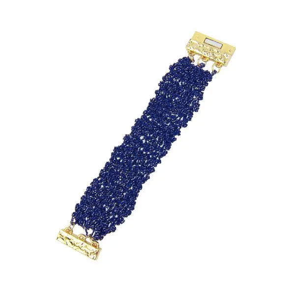 Saachi Crochet Chain Statement Bracelet - Black
