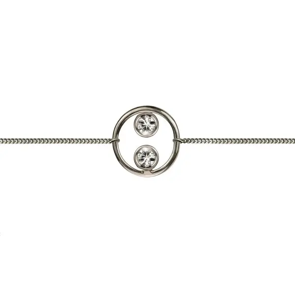LEE RENEE Halo White Sapphires Bracelet - Silver