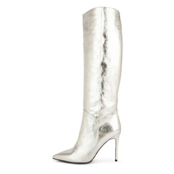 ILVI Heeled Knee High Boot - Silver