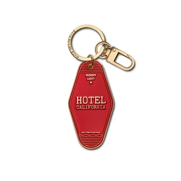 MAKE HEADS TURN Hotel California Keychain & Bag Charm - Red/gold