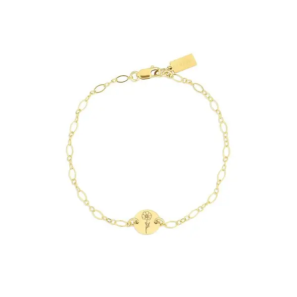 SET & STONES Lily Birth Flower Chain Bracelet - Gold