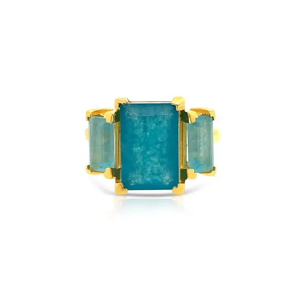 GEM BAZAAR JEWELLERY Gemstone Ring - Green/gold