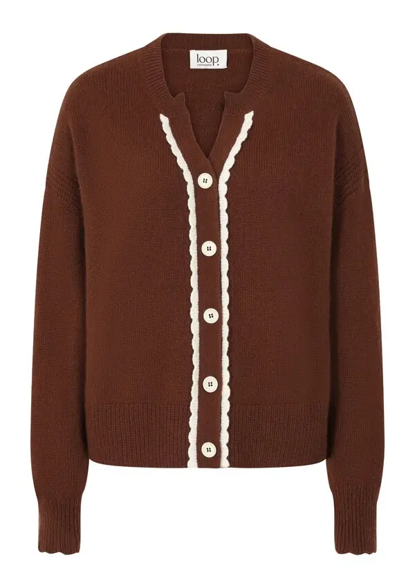 LOOP CASHMERE Shell Edge Cardigan