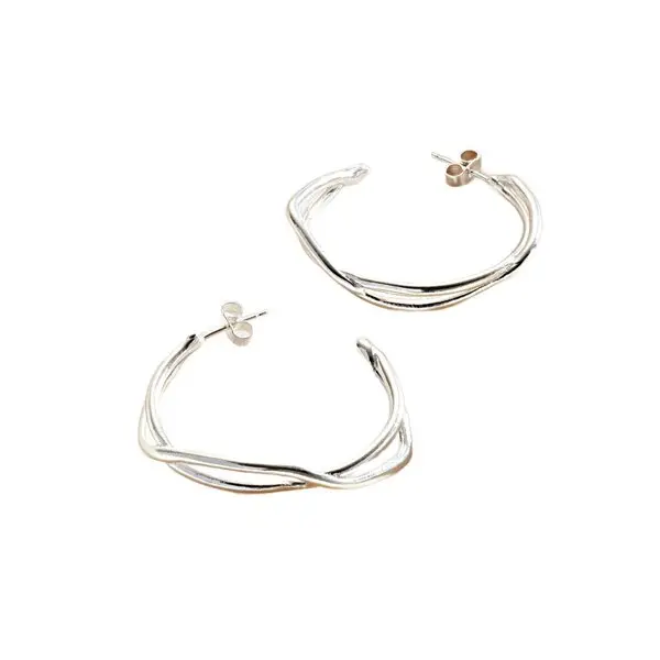 POSH TOTTY DESIGNS Delta Open Hoop Earrings - Silver