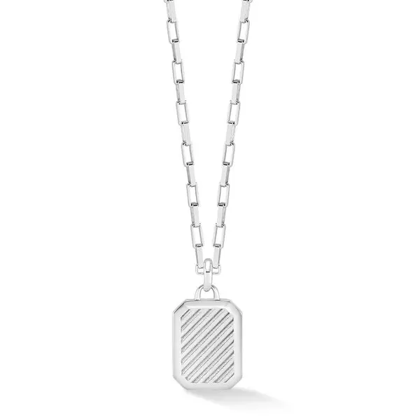 DOWER & HALL Octagon Humbug Paperclip Necklace In Sterling - Silver