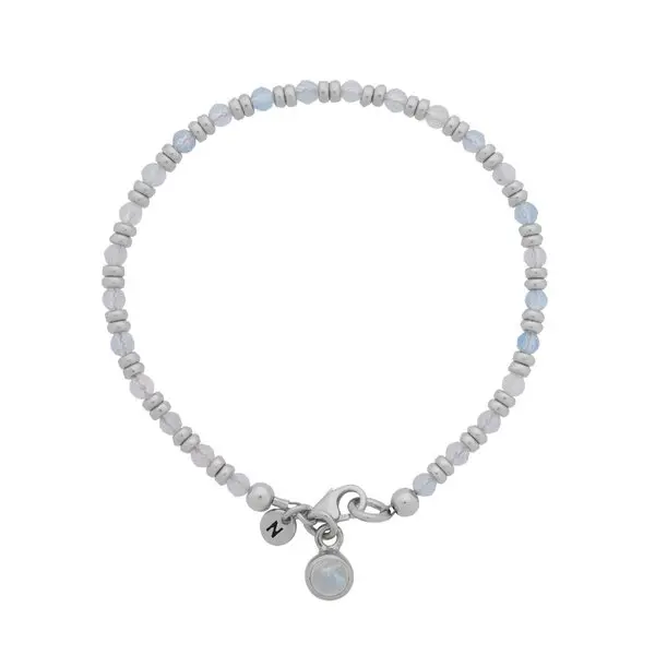 NELLOU JEWELLERY Aquamarine Sterling Silver Bracelet - Blue