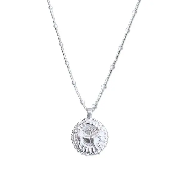 RIZE Leo Zodiac Double Sided Necklace - Silver