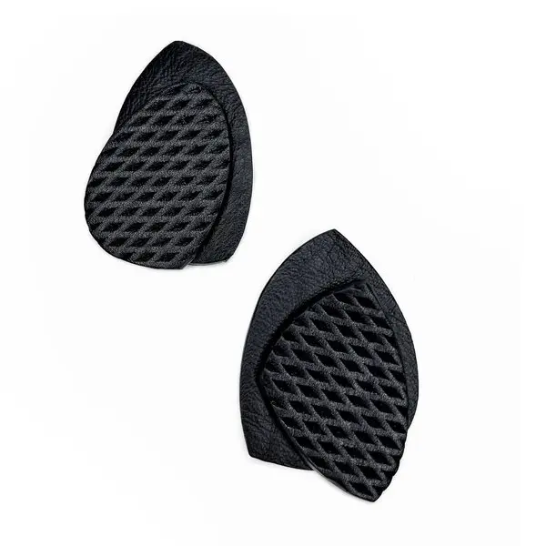 WAIWAI Meld Leather Stud Earrings - Black