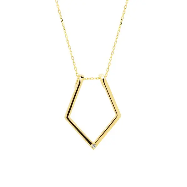 SPERO LONDON Fine Diamond Rhombus Ring Holder Necklace - Gold