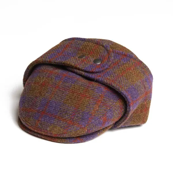 DASMARCA HATS Tweed Wool Trapper Cap With Earflaps - Purple
