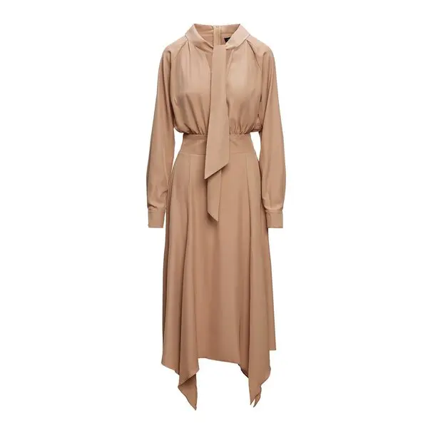 BLUZAT Midi Dress With Scarf