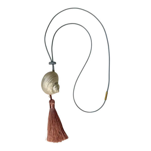SCCOLLECTION Shell And Tassel Necklace - Blue/pink