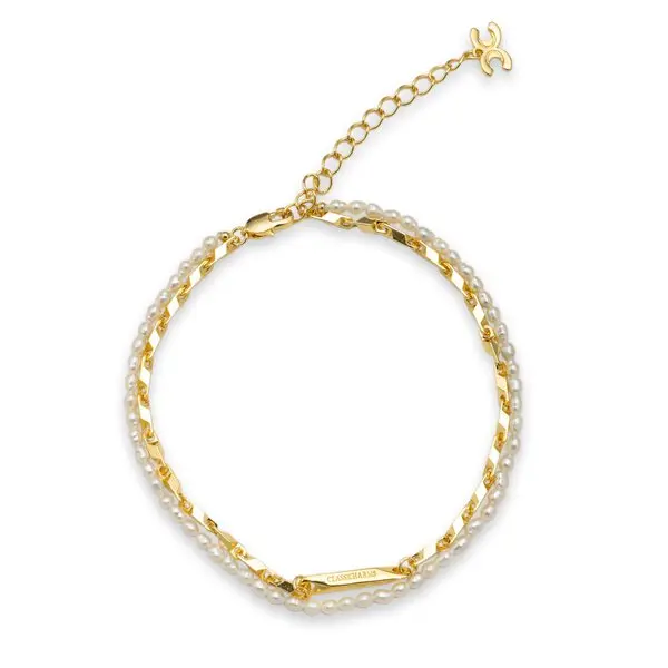 CLASSICHARMS Madison Layered Pearl Anklet - Gold