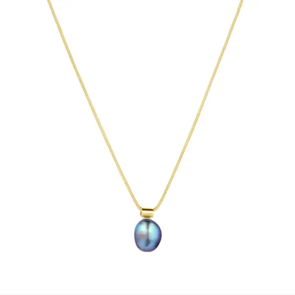 SET & STONES Nathalie Peacock Pearl Necklace - Gold