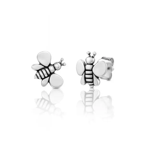 UNALOE Sterling Bee Stud Earrings - Silver
