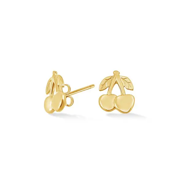 DOWER & HALL Cherry Narrative Stud Earrings - Gold