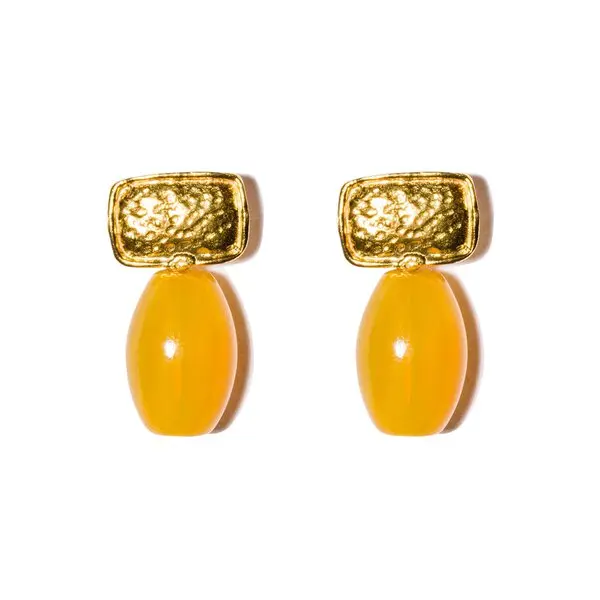 KYBELE STUDIO Agate Drop Earrings - Gold/yellow