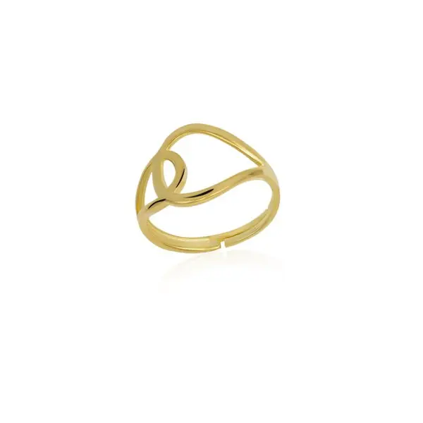 SPERO LONDON Intercepting Circles Statement Signature Ring - Gold