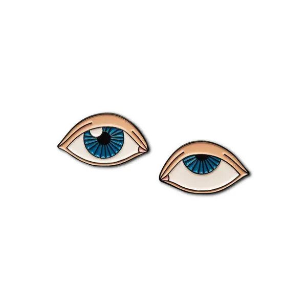 MAKE HEADS TURN Rolling Eyes Enamel Pin - Blue