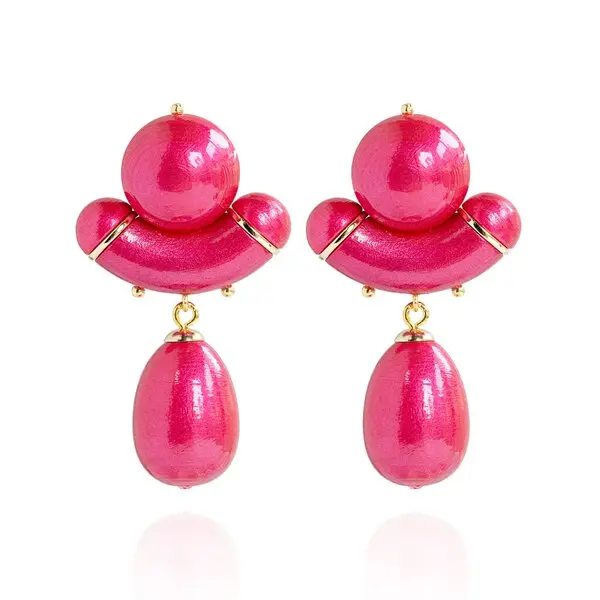 SAULE LABEL Aria Dangle Earrings - Pink