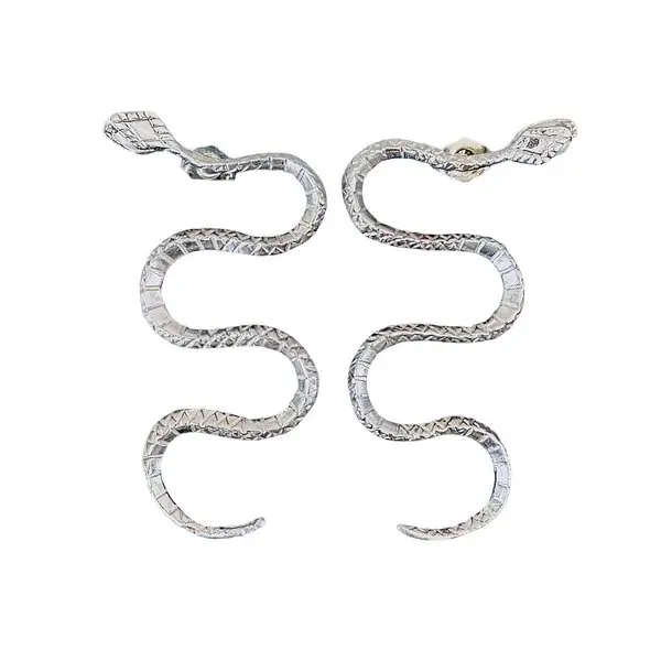 AKI ROC JEWELRY Maya Snake Earrings - Silver