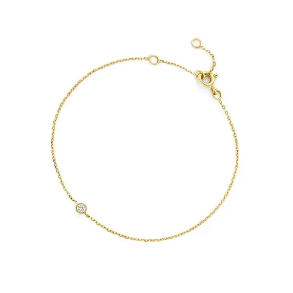 DINNY HALL 9k Yellow Gold Lab-grown Solitaire Diamond Bracelet - Yellow/gold