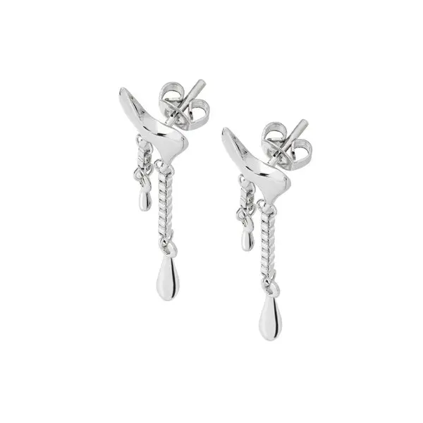 LUCY QUARTERMAINE Melting Drop Earrings - Silver