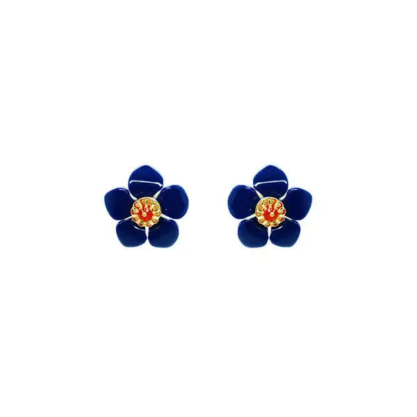 GISSA BICALHO Wild Flower Acrylic Earrings - Blue