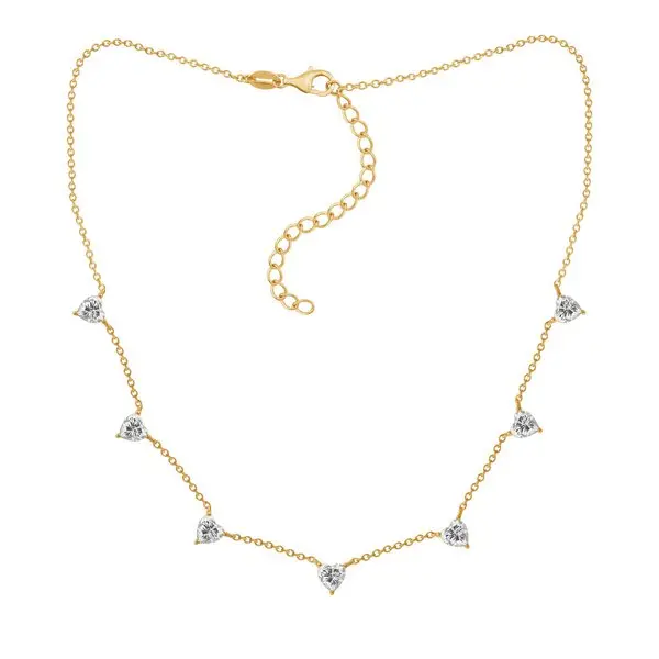 DIAMONBLISS Heart Station Necklace - Gold