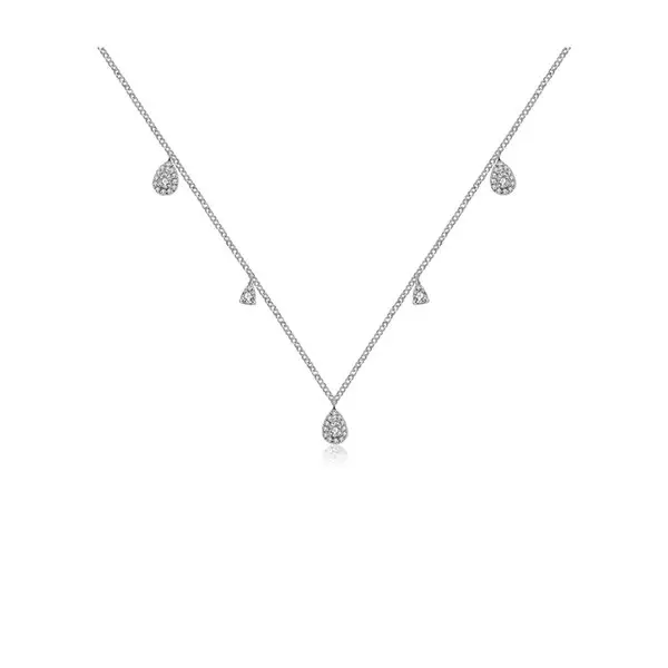 GENEVIEVE COLLECTION 18k Gold Diamond Drop Choker - White