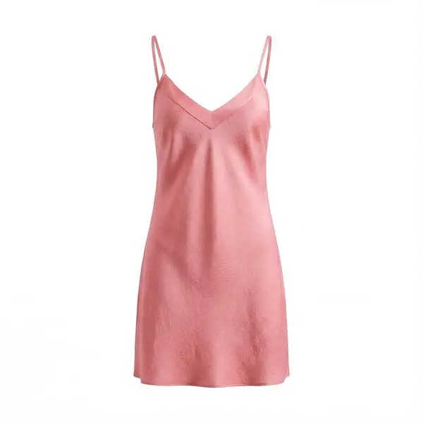 VIMISSIA Bubble Silk Slip Dress - Pink