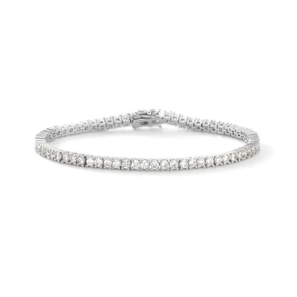 VICSTONENYC FINE JEWELRY Triple Excellent Cut Cubic Zirconia Tennis Bracelet - Silver