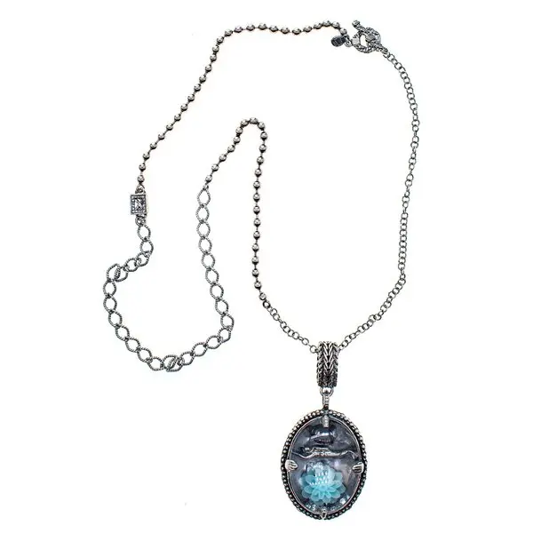 GEM KINGDOM Through The Looking Glass Diver Necklace - Silver