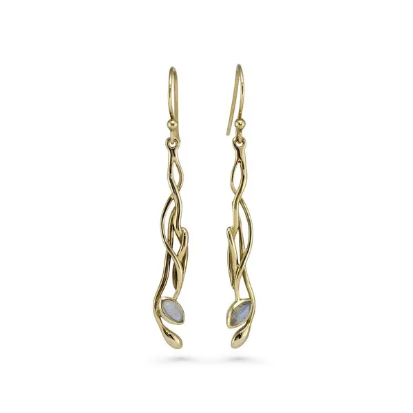 ISLA SILVER Gold Vermeil Labradorite Drop Earrings - Gold/white
