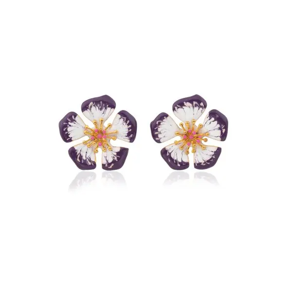MILOU JEWELRY Primrose Flower Earrings - Purple