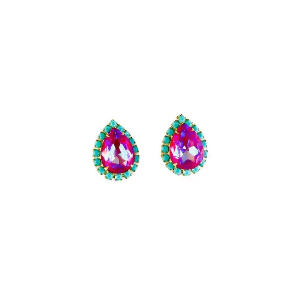 THE PINK REEF Pear Stud Earrings - Pink