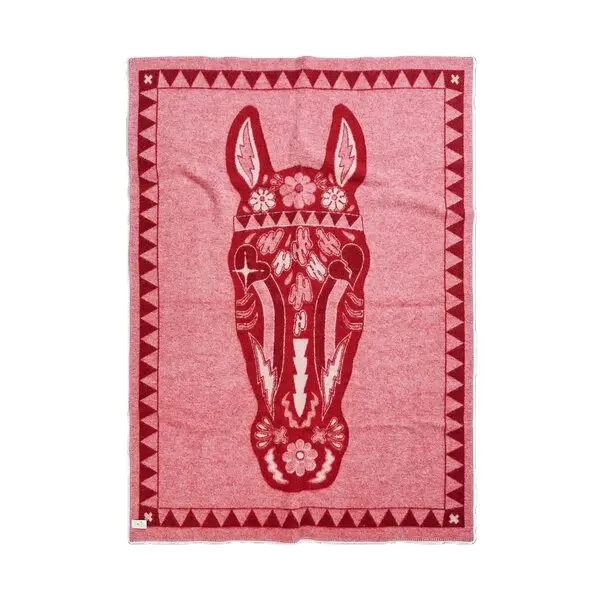 GET THE GALLOP Horse Lovers Unite Wool Blanket - Pink