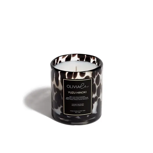 OLIVIA LE Yuzu Hinoki Leopard Candle Small - Black