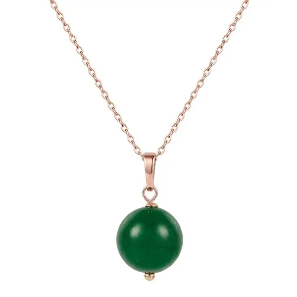 SEREE Nephrite Pendant Necklace - Green/gold