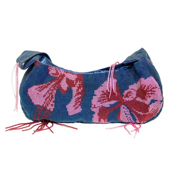 MANUELA CABRALES Bigotillo Beaded Bag - Blue