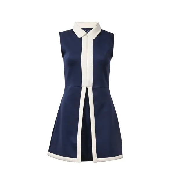 VEEVA Sleeveless Mini Dress - Blue/white