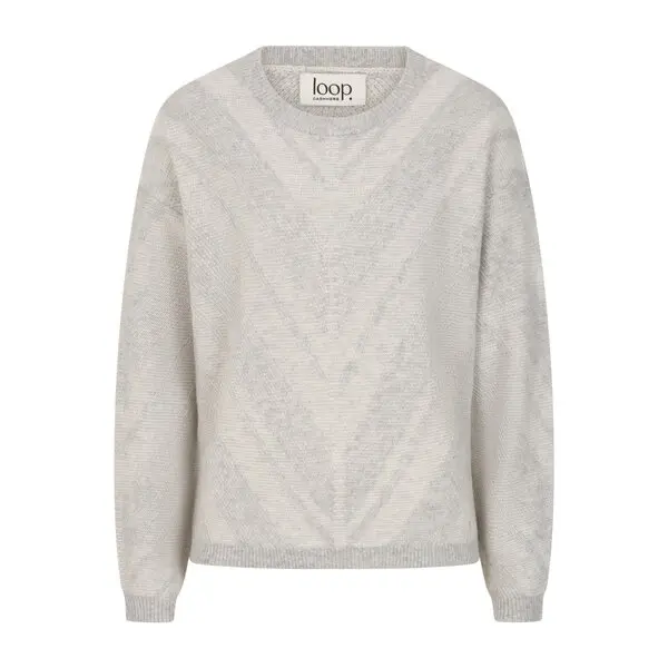 LOOP CASHMERE Textured Chevron Cashmere Sweater