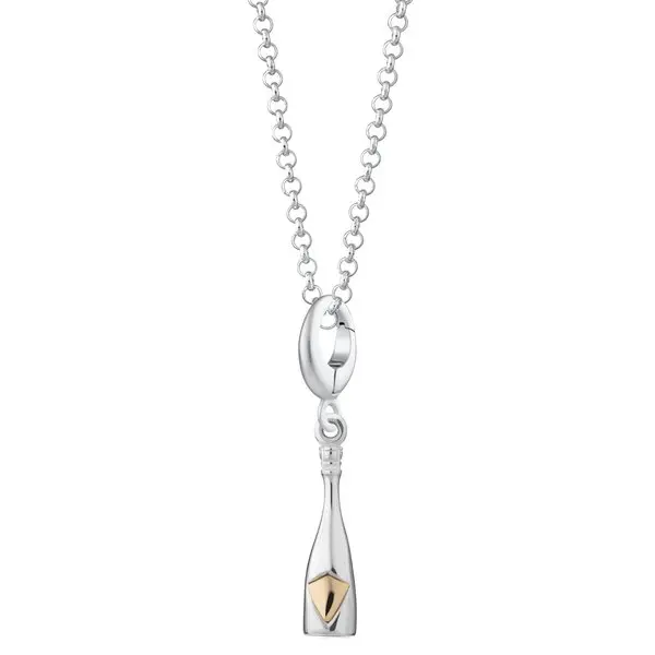 LILY CHARMED Sterling Silver Champagne Bottle Charm Necklace - Silver/gold