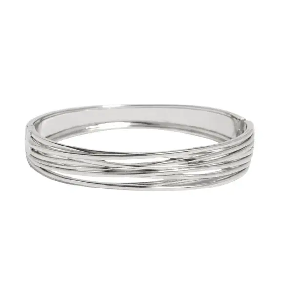 UCHI & SOTO Nami Twist Bangle - Silver