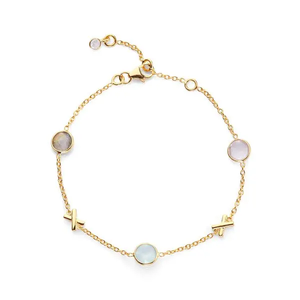 AUREE JEWELLERY Miramar Multi Gemstone Friendship Bracelet - Brown
