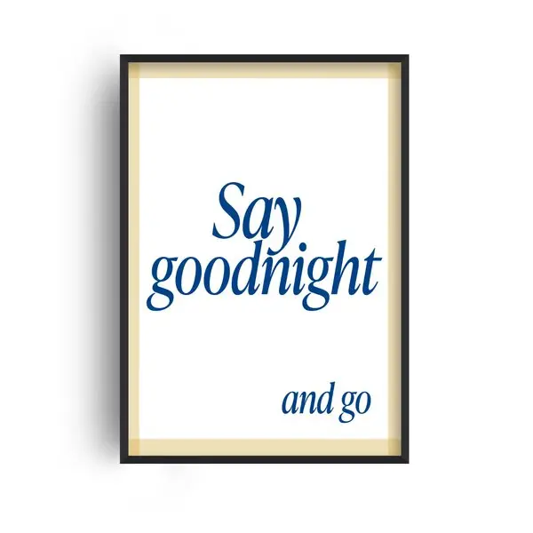 FANCLUB Say Goodnight And Go Retro Music Giclée Art Print A2 - Blue