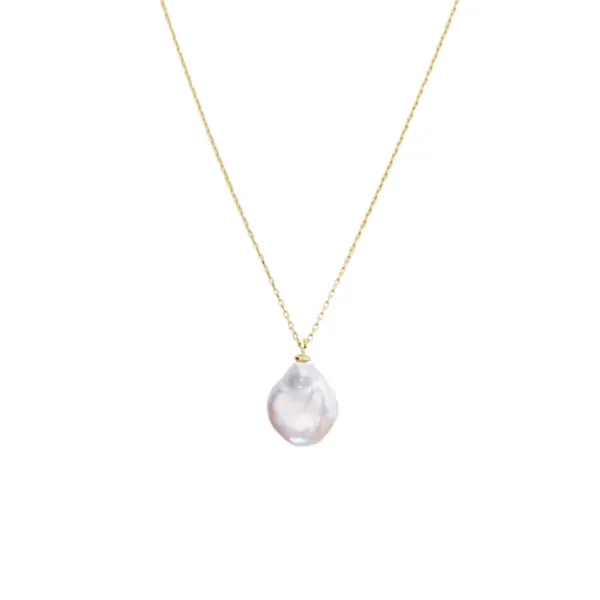 SPERO LONDON Baroque Coin Pearl Pendant Necklace - Gold