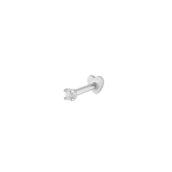 VANCHI 14k White Gold Lab-grown Diamond Flat Back Stud